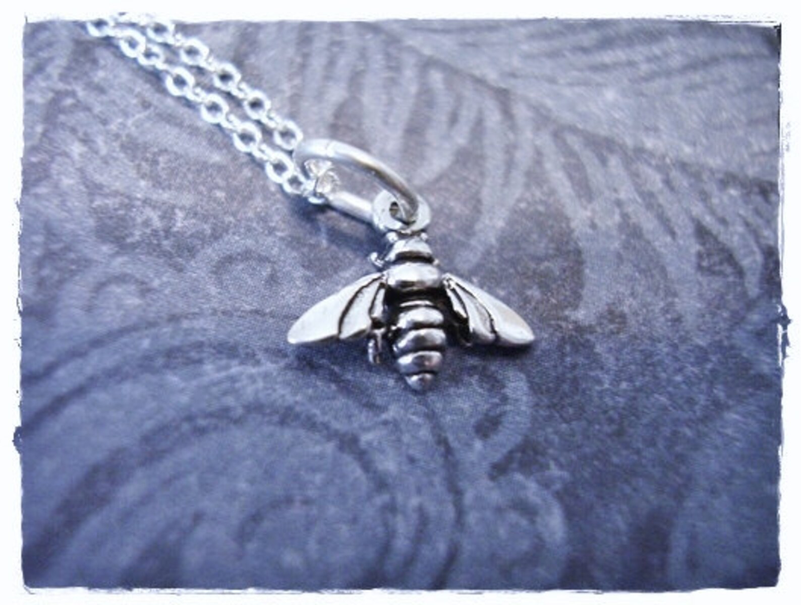 Tiny Silver Bee Necklace Sterling Silver Bee Charm on a - Etsy
