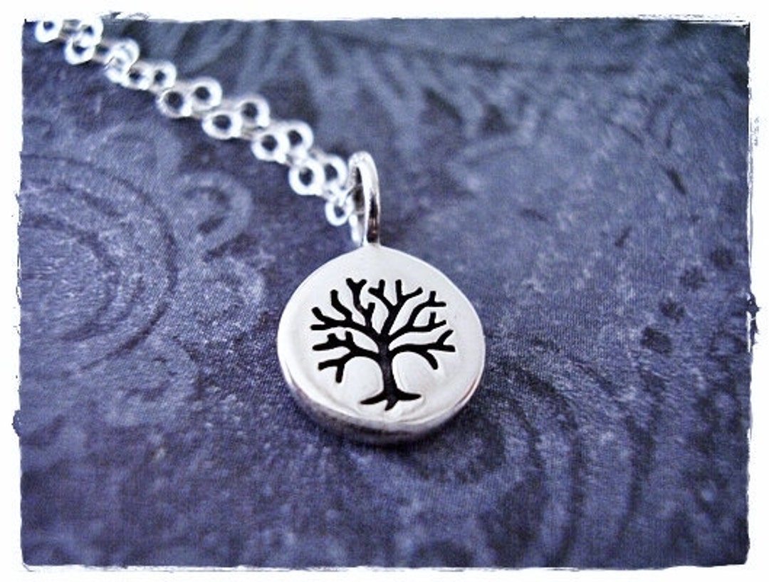 Tiny Rowan Tree Necklace - Sterling Silver Rowan Tree Charm on a ...
