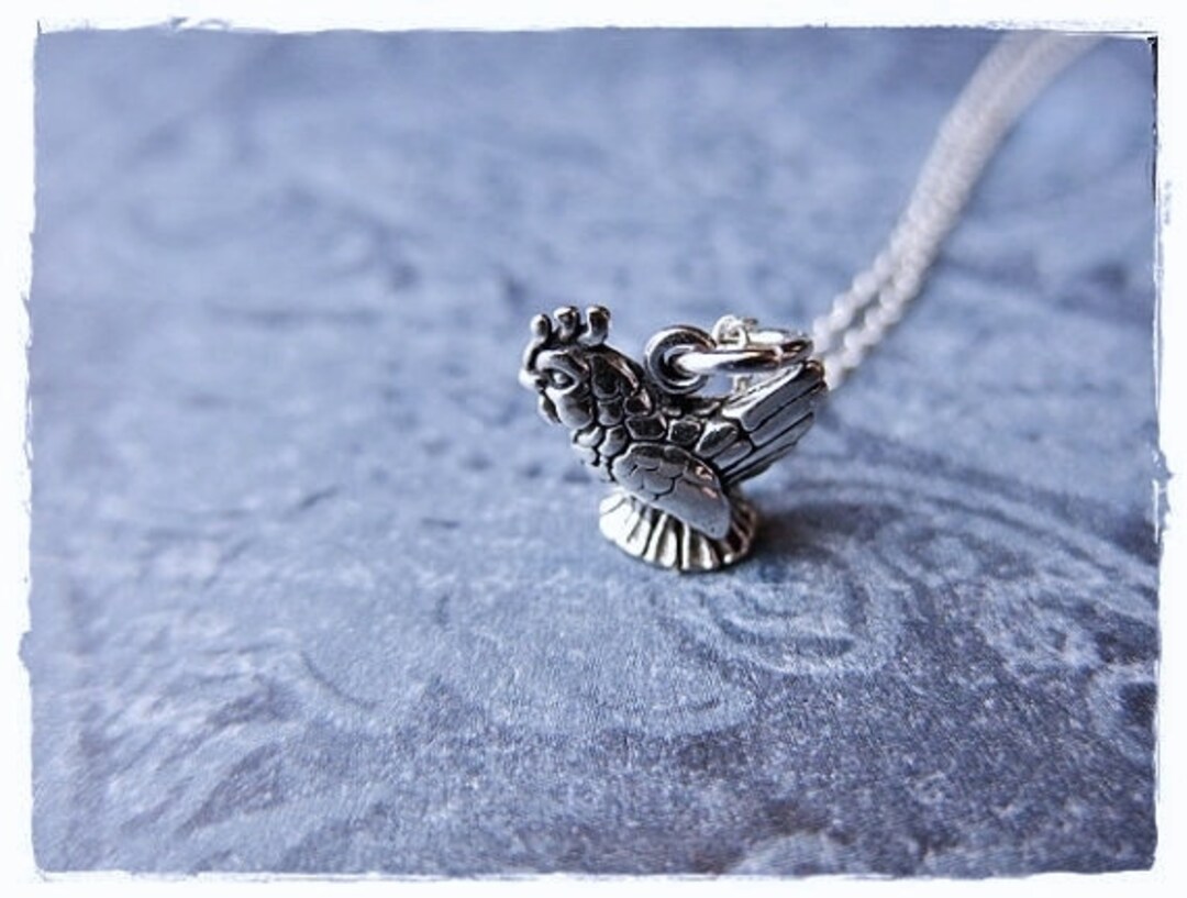 Tiny Chicken Necklace - Sterling Silver Chicken Charm on a Delicate ...