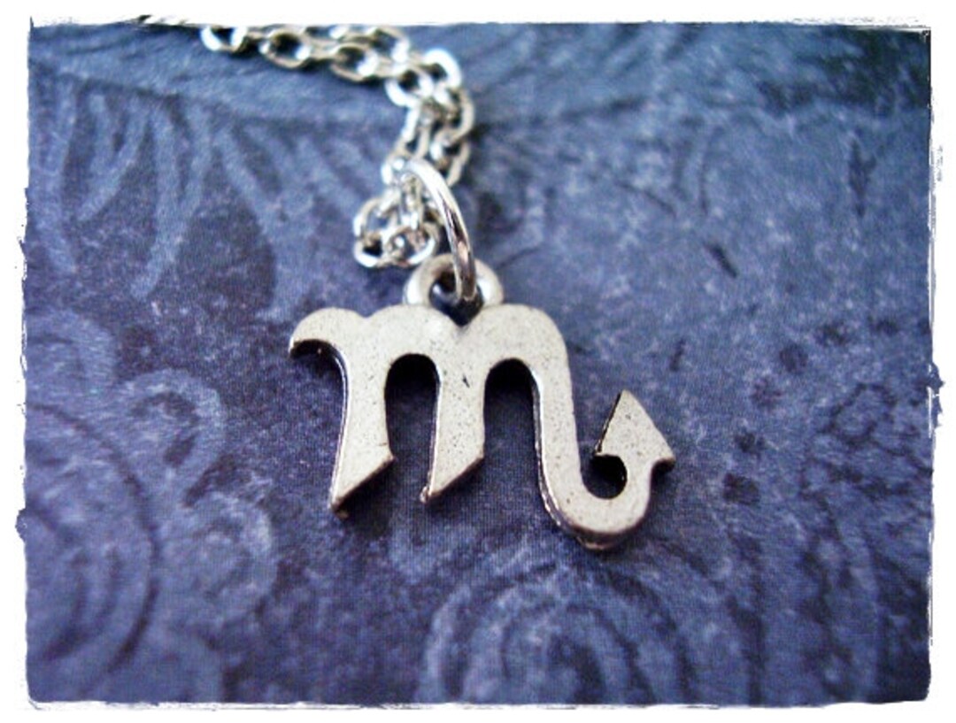 Silver Scorpio Zodiac Sign Necklace - Antique Pewter Scorpio Zodiac ...