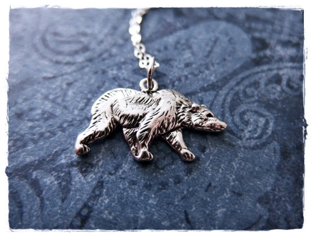 Silver Polar Bear Necklace - 925 Sterling Silver Polar Bear Charm on a ...