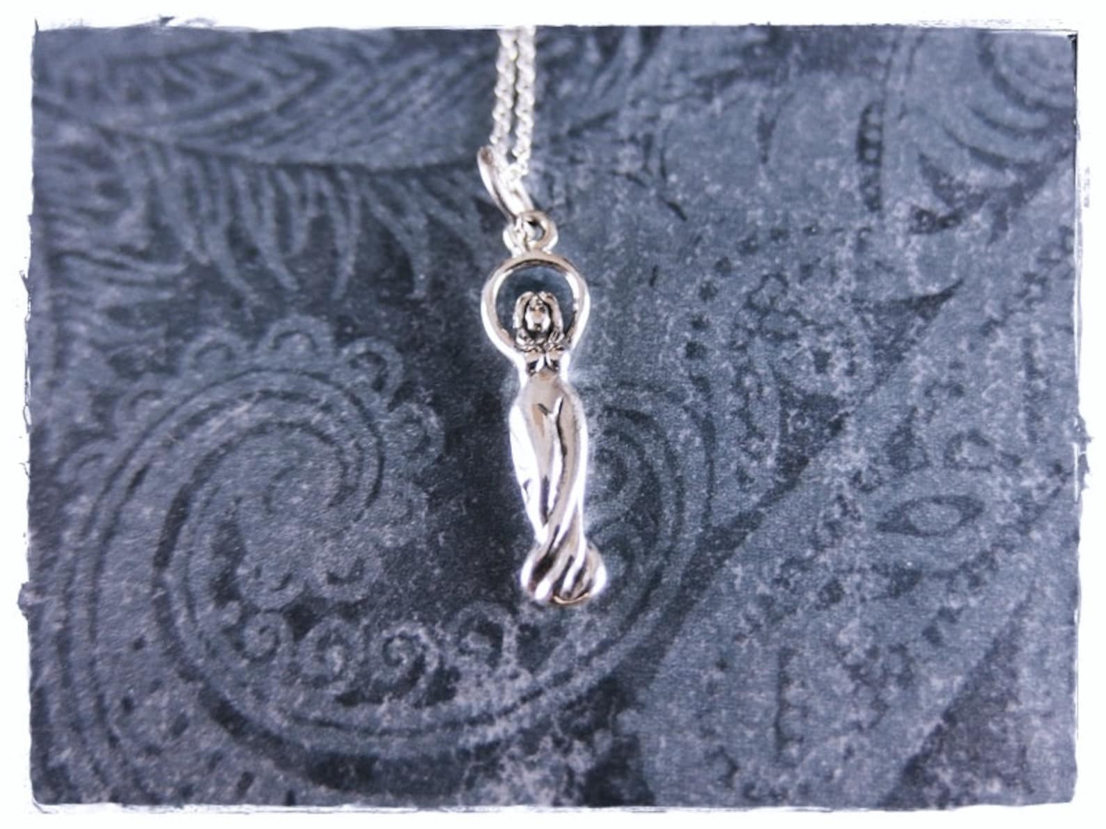 Silver Moon Goddess Necklace - Sterling Silver Moon Goddess Charm on a ...