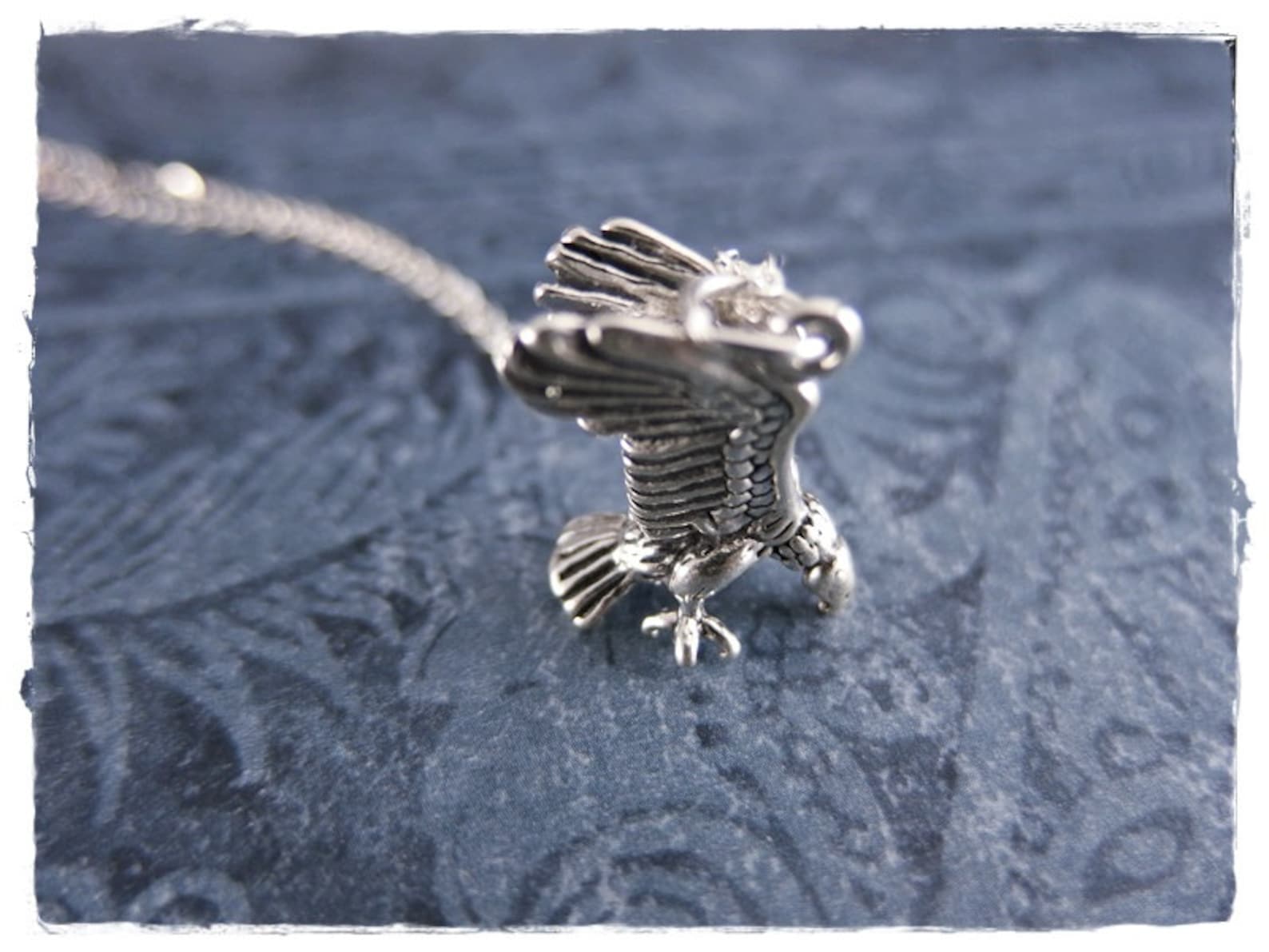Silver Vulture Necklace - Sterling Silver Vulture Charm on a Delicate ...