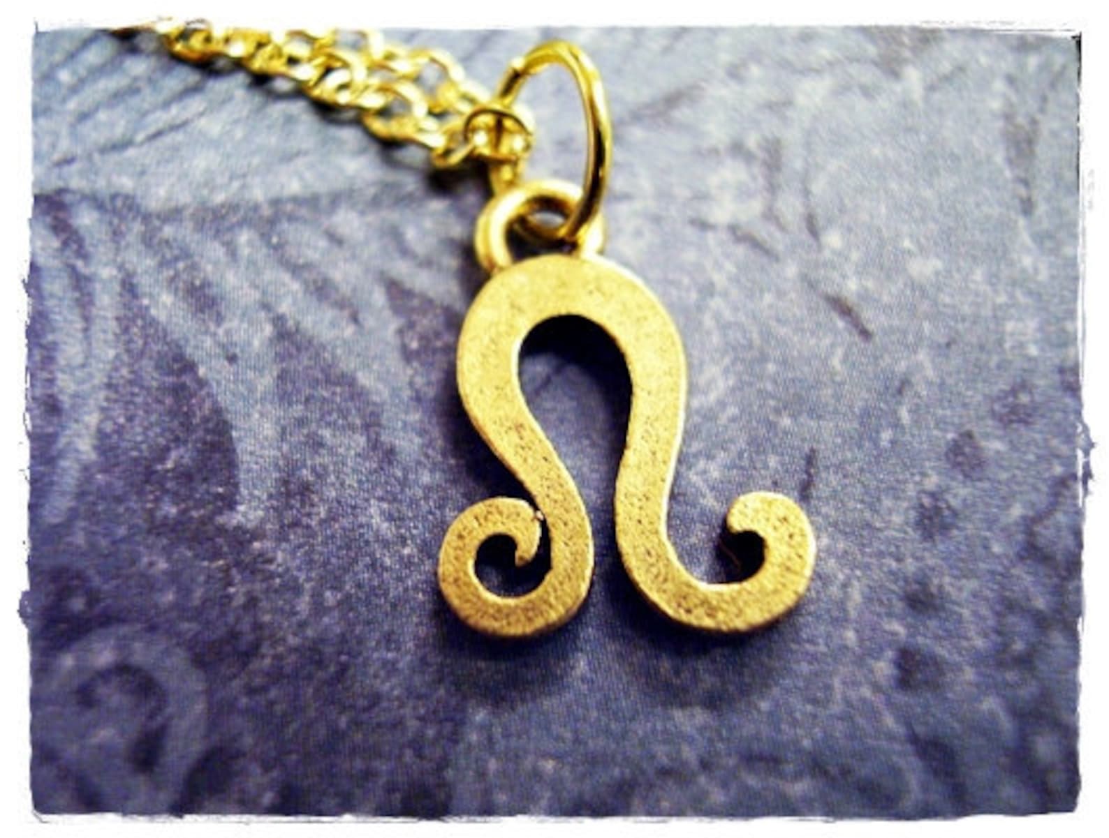 Gold Leo Zodiac Sign Necklace Antique Gold Pewter Leo Charm - Etsy