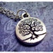 Silver Rowan Tree Round Necklace - Antique Pewter Rowan Tree Charm on a ...