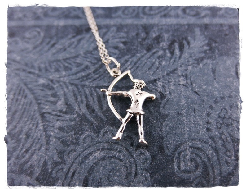 Silver Archer Necklace Sterling Silver Archer Charm on a - Etsy