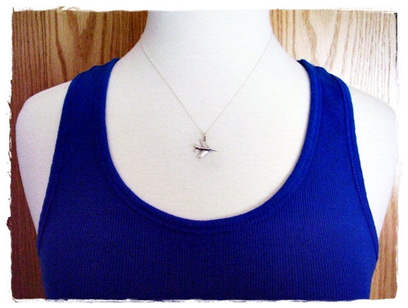 Silver Fighter Jet Necklace - Sterling Silver Fighter Jet Charm on a ...