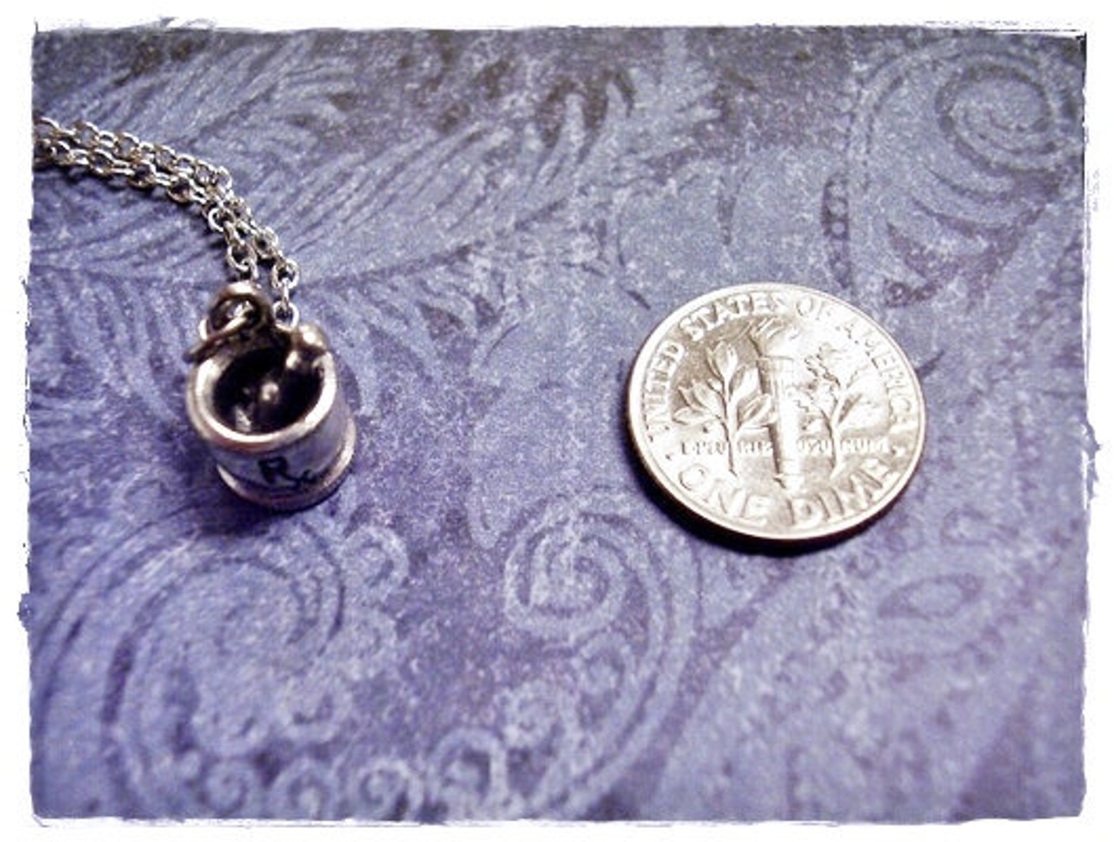 Silver Mortar and Pestle Necklace Antique Pewter Rx Mortar - Etsy