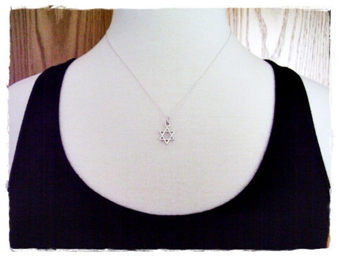 Silver Star of David Necklace - Sterling Silver Star of David Charm on ...