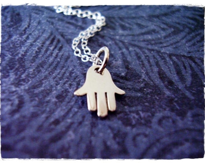 Tiny Silver Hamsa Hand Necklace Sterling Silver Hamsa Hand - Etsy