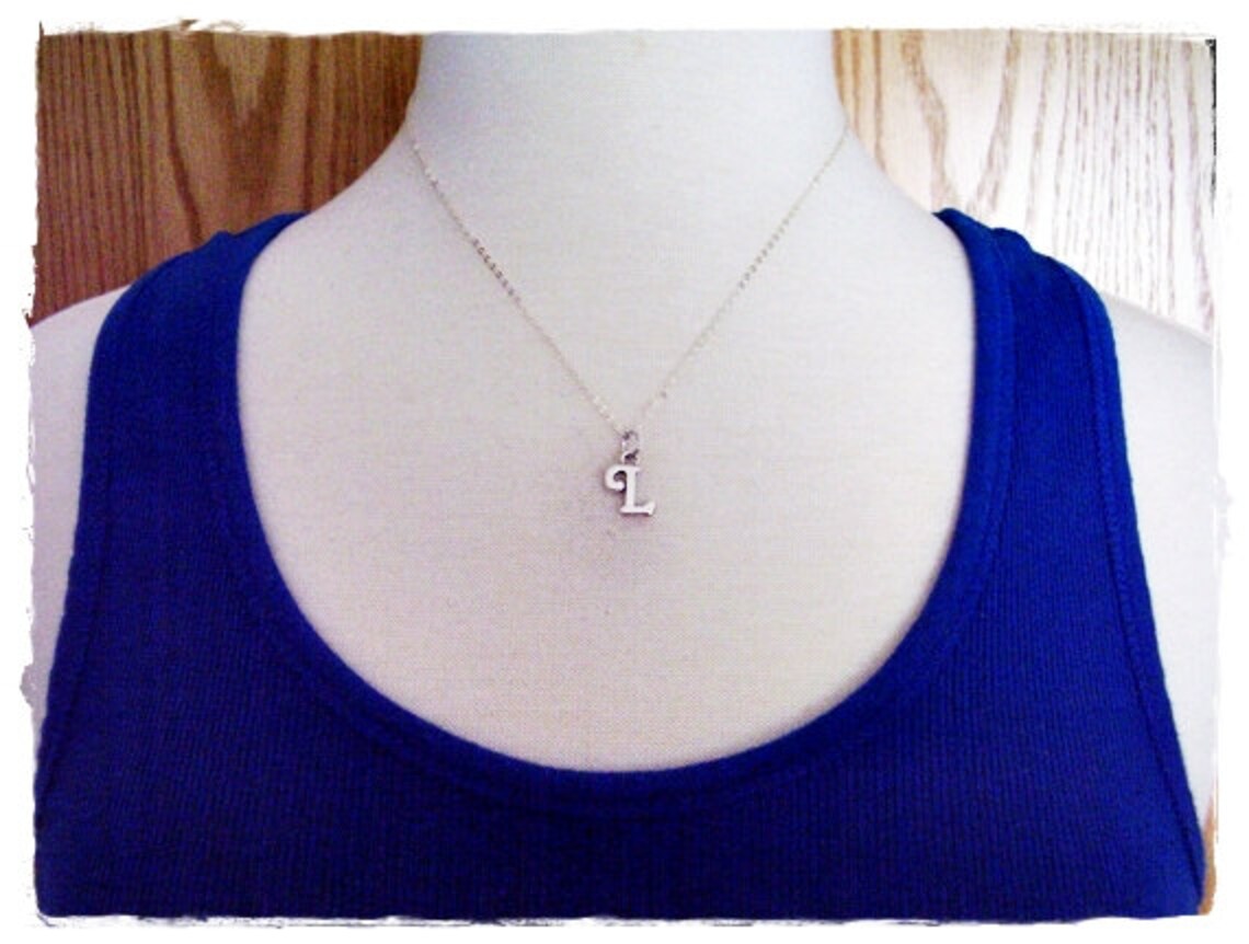 Silver Cursive L Initial Necklace Sterling Silver Cursive - Etsy
