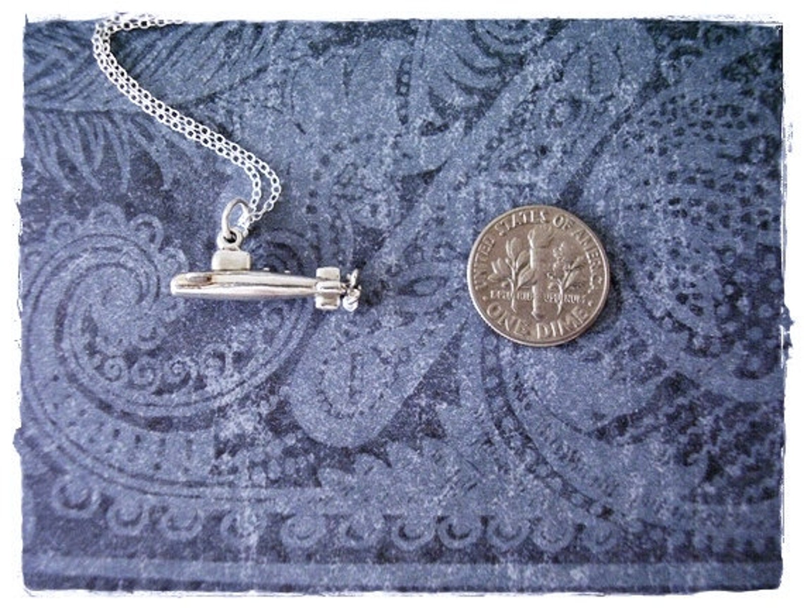 Silver Submarine Necklace - Sterling Silver Submarine Charm on a ...