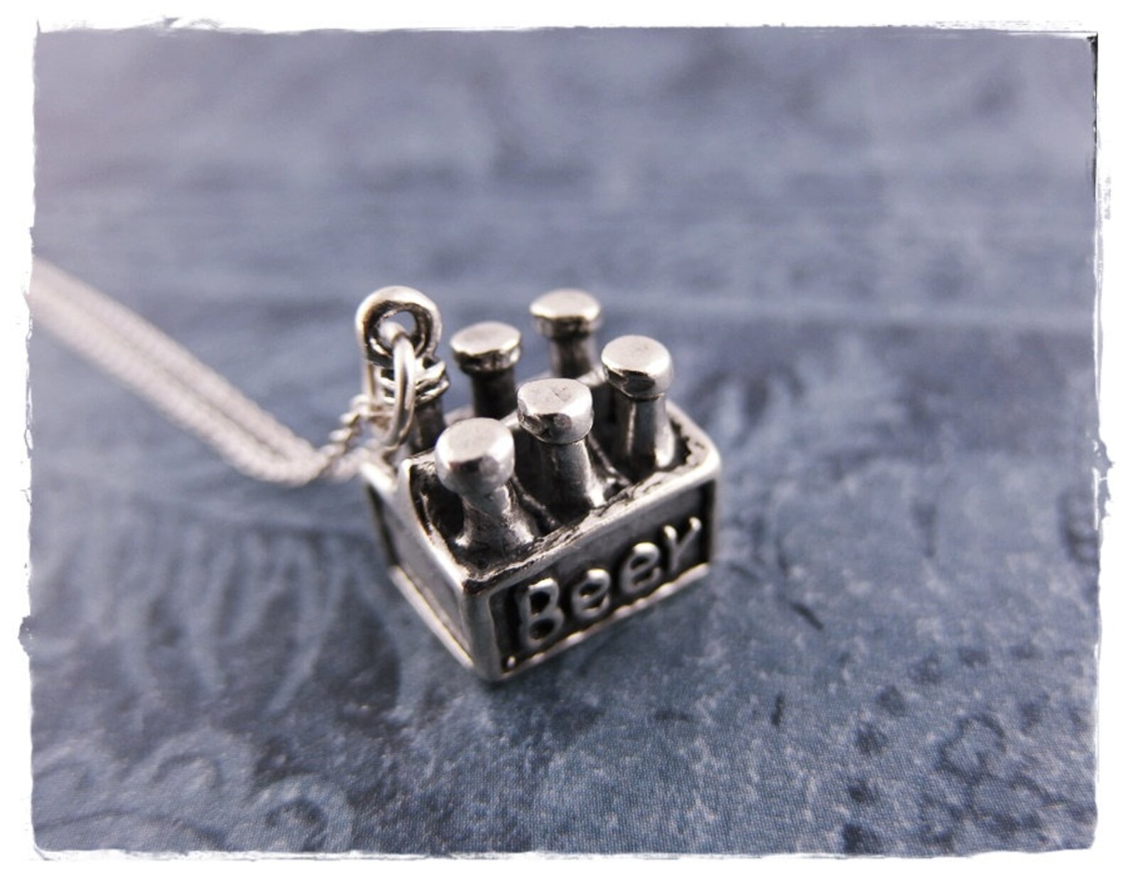 Silver Pack of Beer Necklace Sterling Silver Six Pack of - Etsy