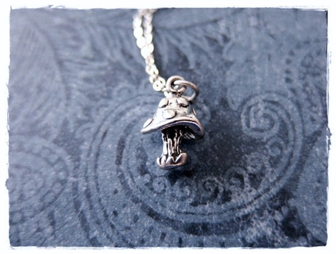 Silver Toadstool Necklace Sterling Silver Toadstool Charm on a Delicate ...