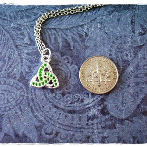 Green Trinity Knot Necklace - Green Enameled Silver Plate Trinity Knot ...
