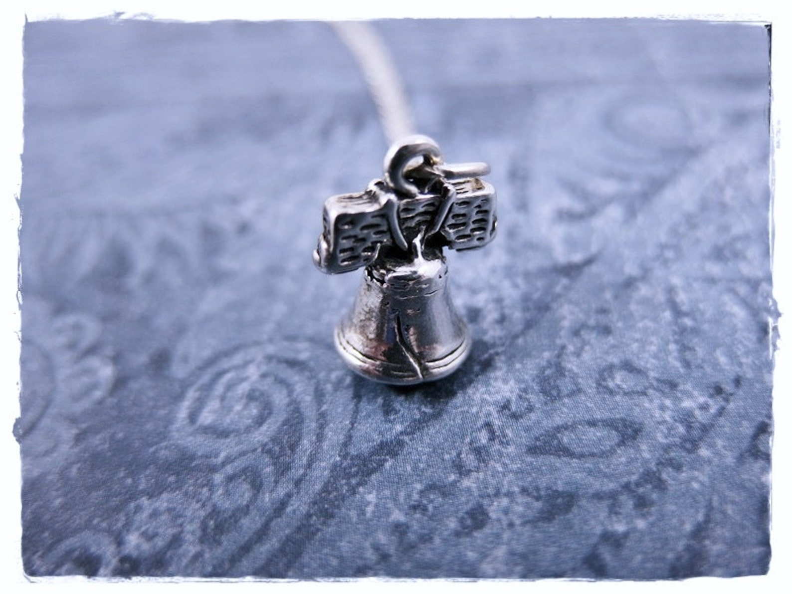 Silver Liberty Bell Necklace - Sterling Silver Liberty Bell Charm on a ...