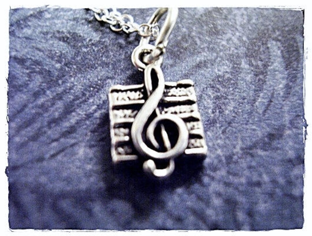 Tiny Treble Clef Necklace - Sterling Silver Treble Clef Charm on a ...
