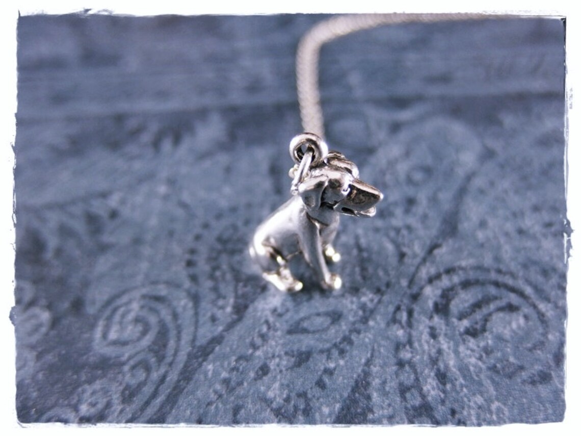 Silver Labrador Necklace Sterling Silver Labrador Charm on a | Etsy
