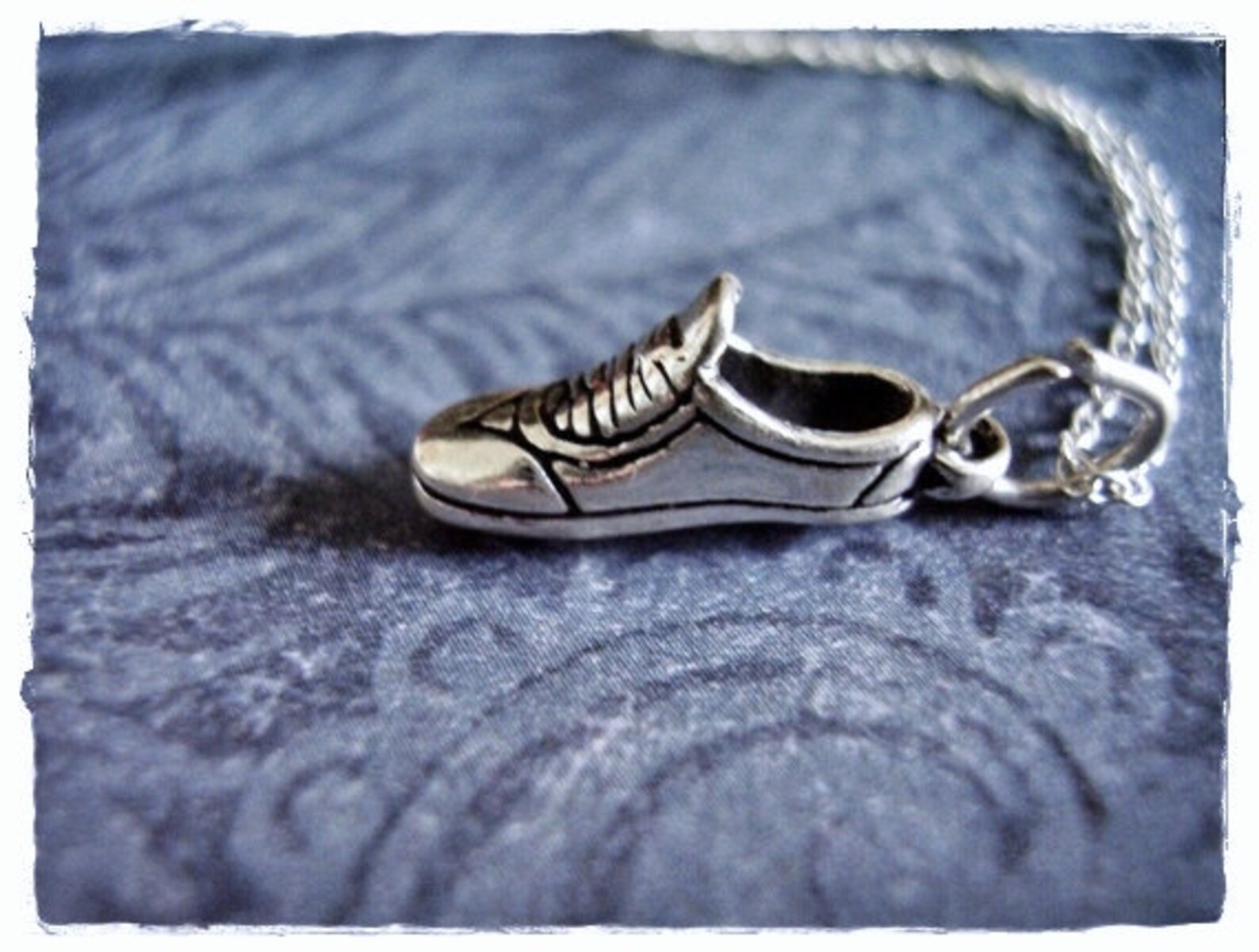 Tiny Track Shoe Necklace - Sterling Silver Track Shoe Charm on a ...