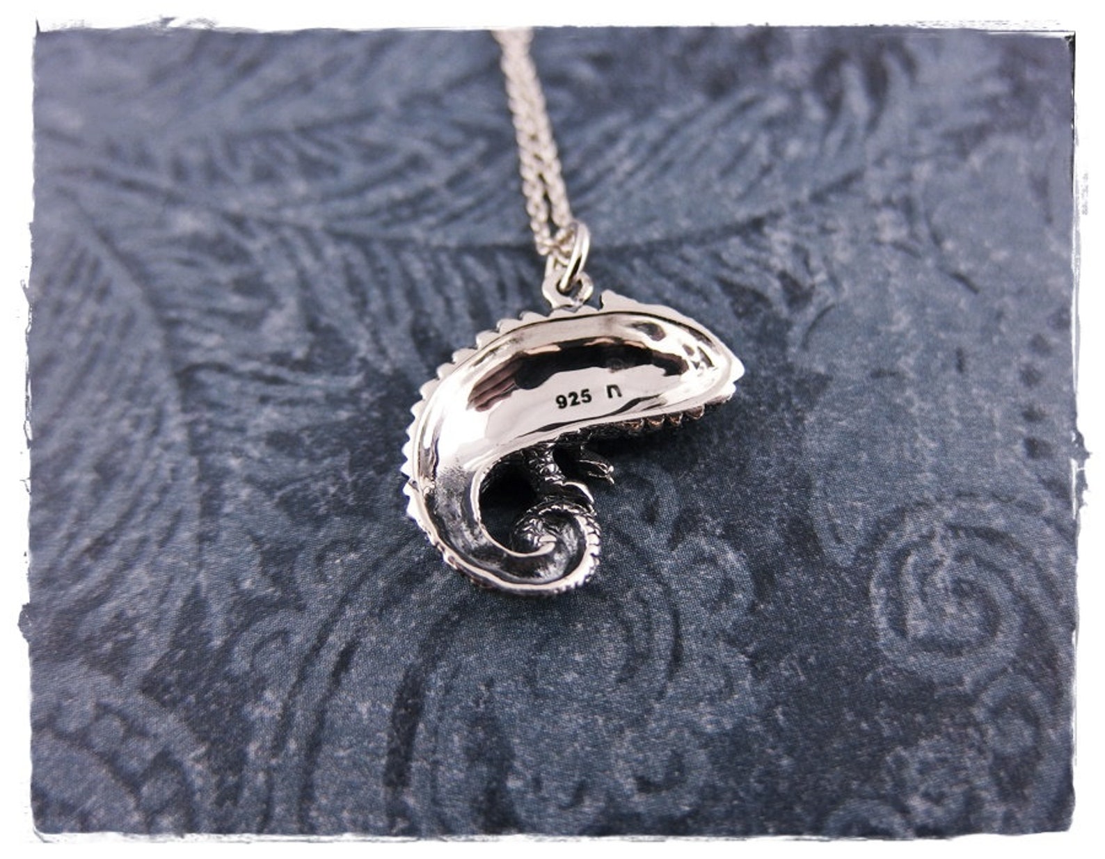 Silver Chameleon Necklace Sterling Silver Chameleon Charm on | Etsy