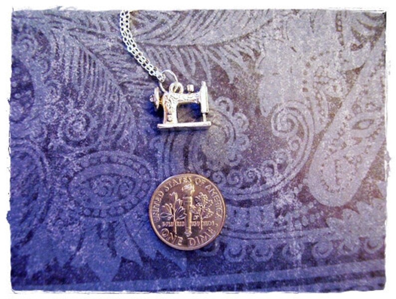 Silver Sewing Machine Necklace Silver Pewter Sewing Machine | Etsy