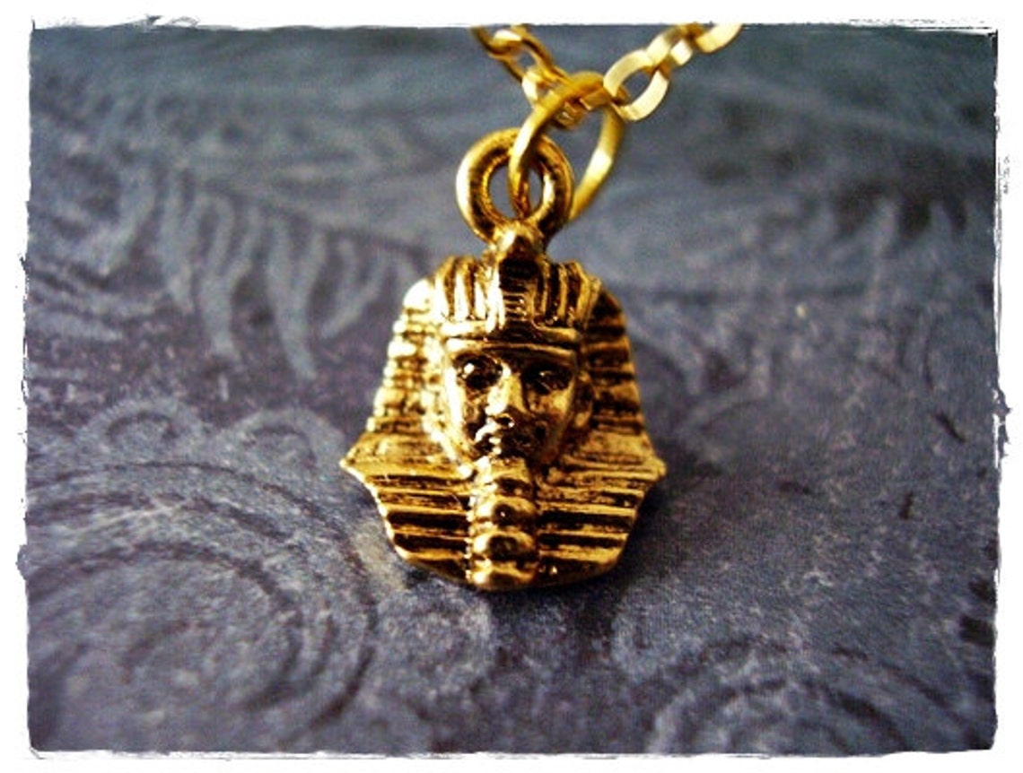 Collar del busto del faraón de oro oro antiguo pewter faraón | Etsy