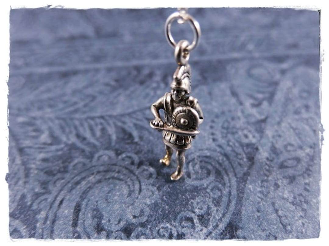 Silver Trojan Solider Necklace - Sterling Silver Trojan Solider Charm ...