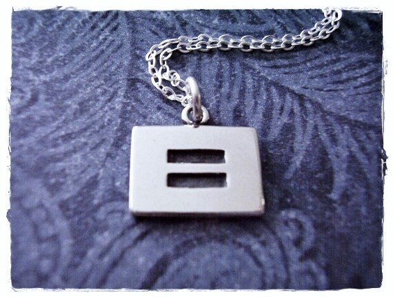 Silver Equality Necklace - Sterling Silver Equality Charm on a Delicate ...