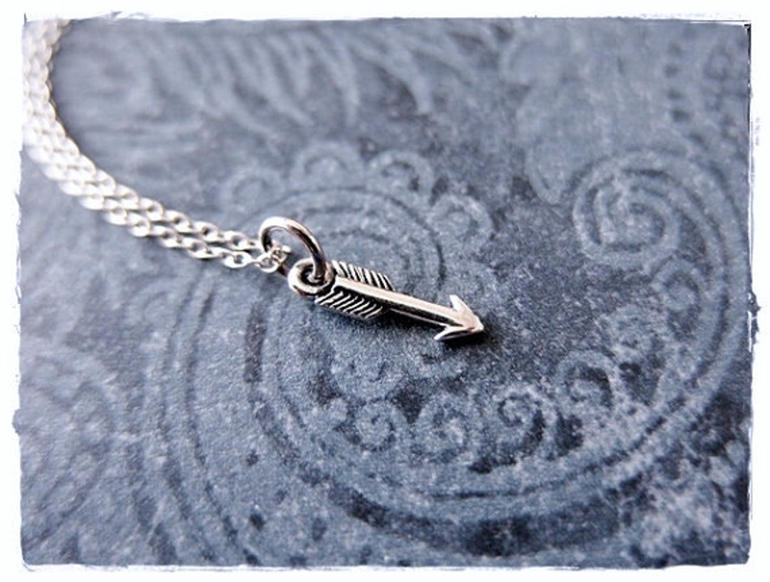 Mini Silver Arrow Necklace Sterling Silver Arrow Charm on a Delicate ...