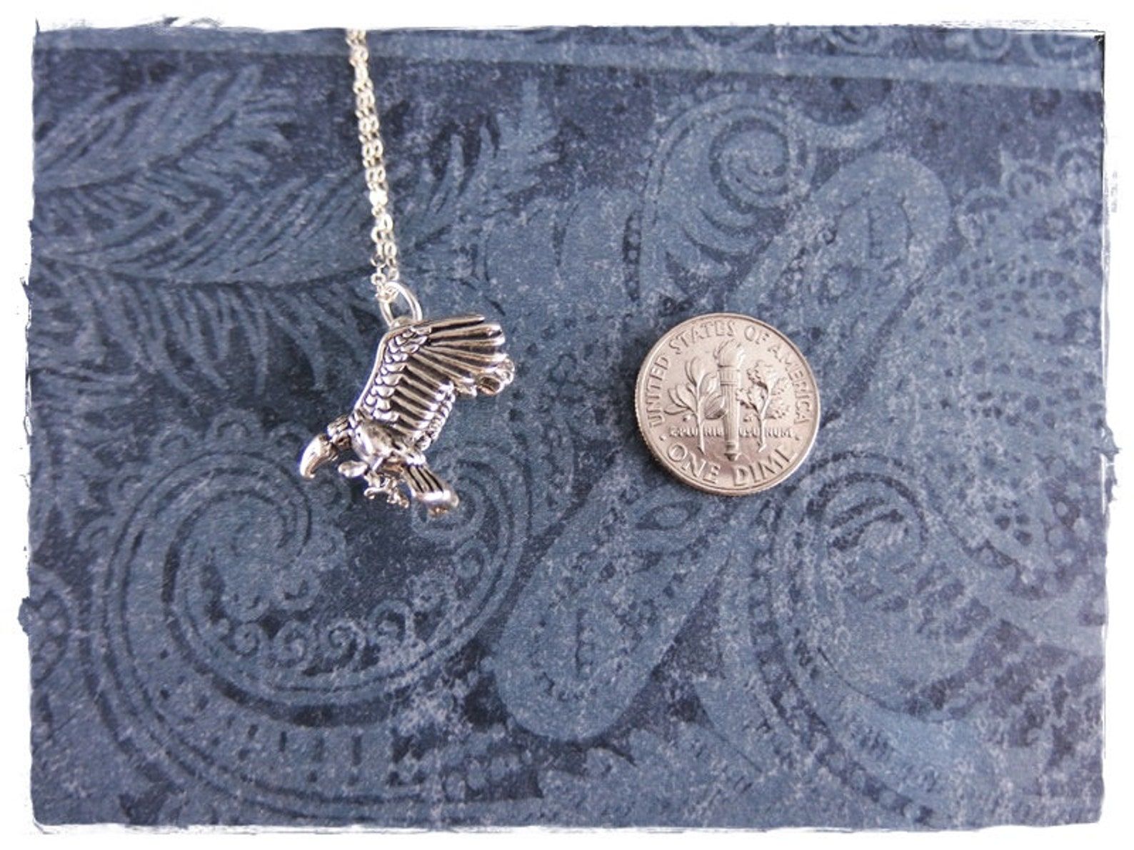 Silver Vulture Necklace - Sterling Silver Vulture Charm on a Delicate ...
