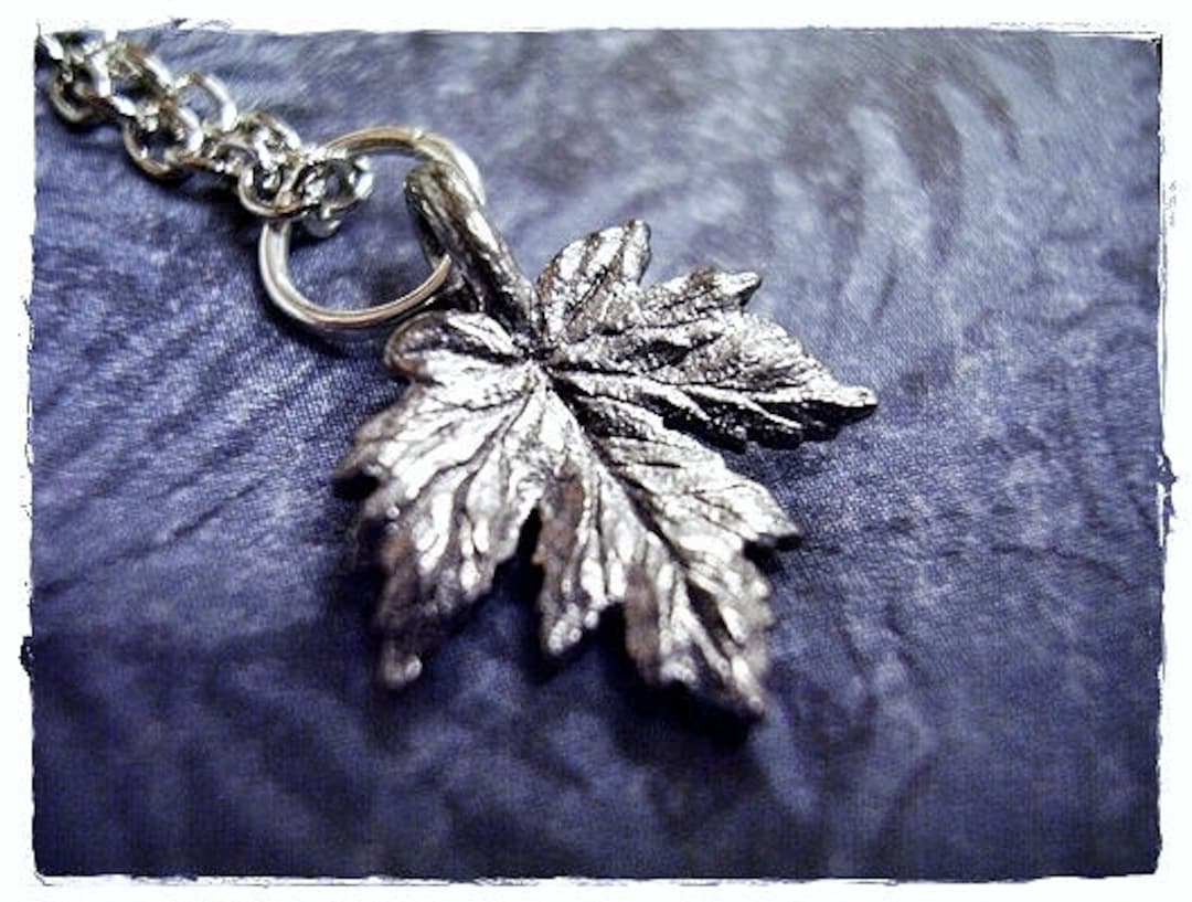 Silver Maple Leaf Necklace - Antique Pewter Maple Leaf Charm on a ...