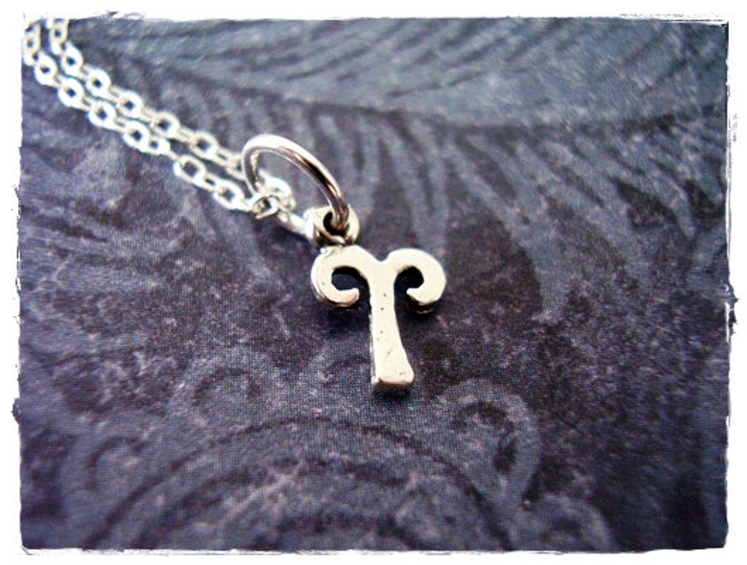 Tiny Aries Zodiac Sign Necklace - Sterling Silver Aries Charm on a ...