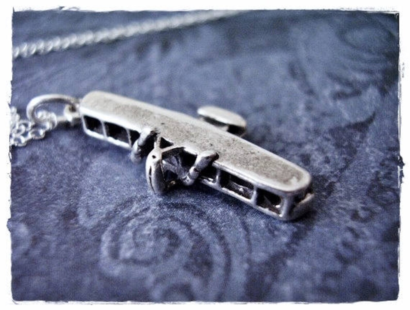 Silver Biplane Necklace Sterling Silver Biplane Charm on a | Etsy