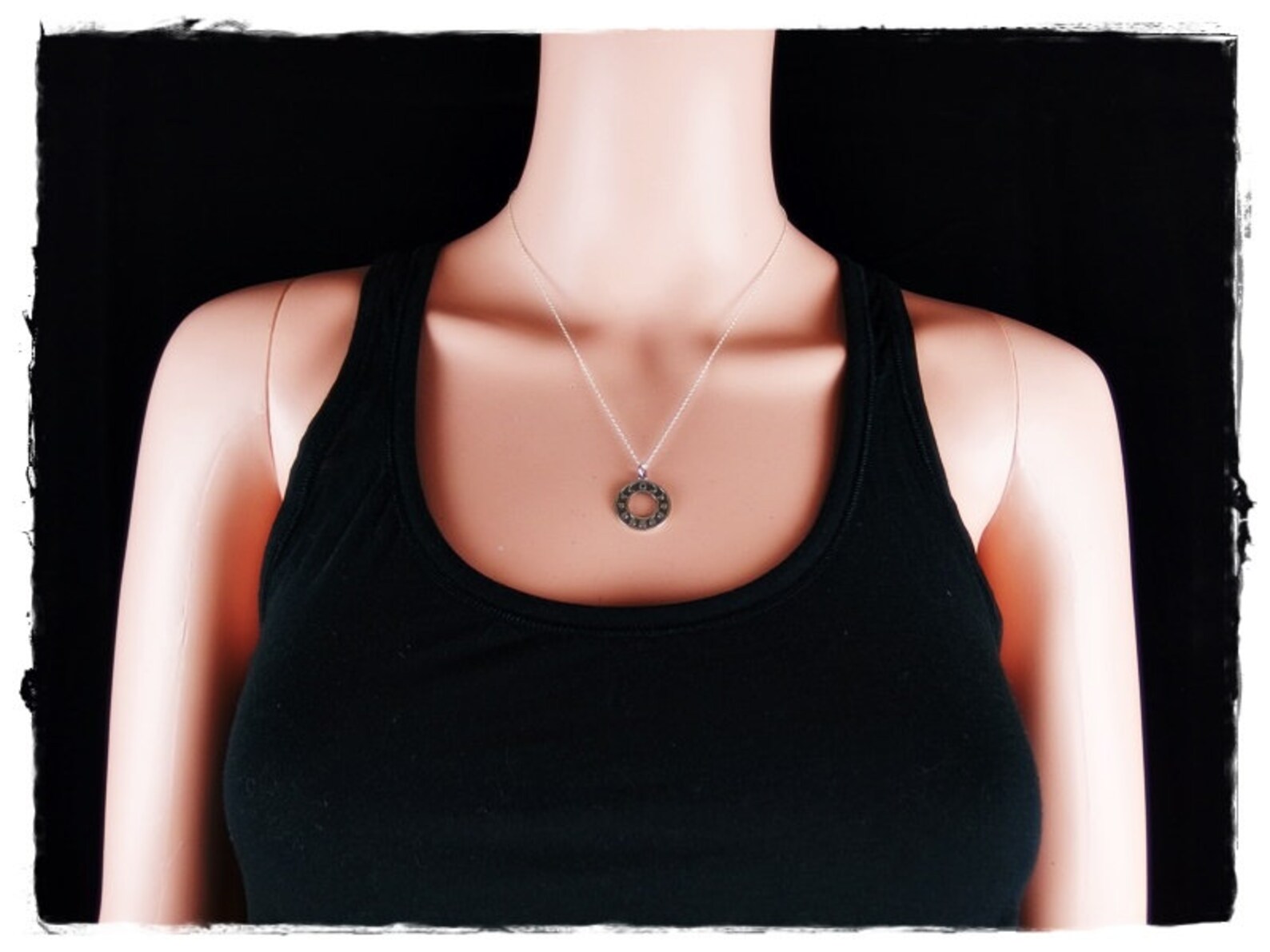 Silver Round Moon Phases Necklace Sterling Silver Round Moon | Etsy