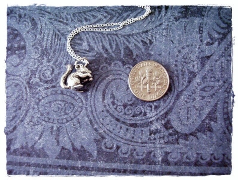 Sterling Silver Squirrel Necklace Sterling Silver Squirrel | Etsy