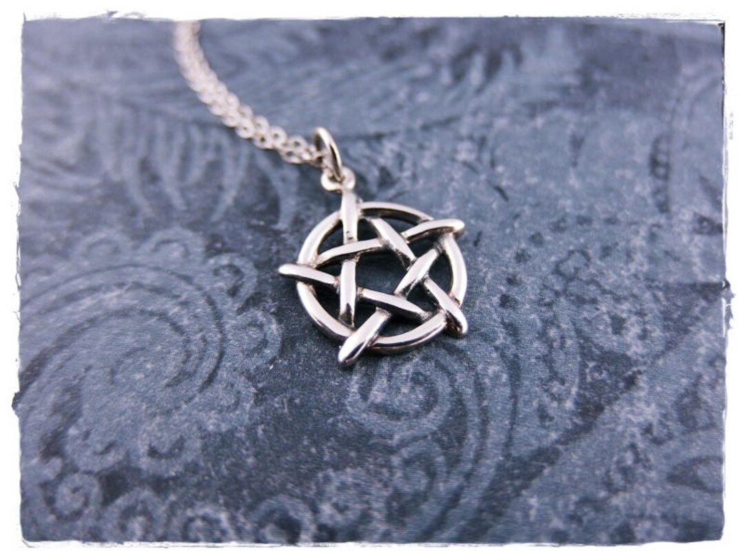 Silver Pentacle Necklace - Sterling Silver Pentacle Charm on a Delicate ...