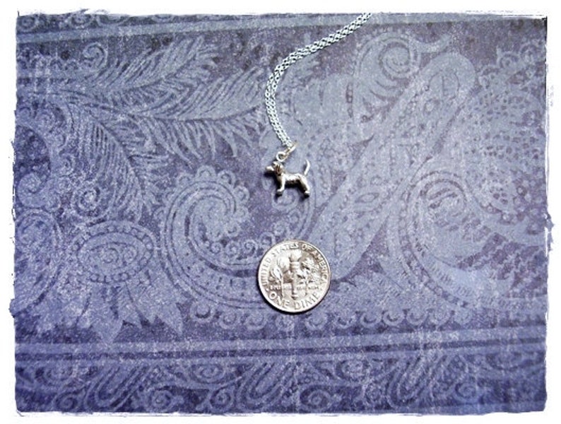 Tiny Silver Beagle Dog Necklace - Sterling Silver Beagle Charm on a ...