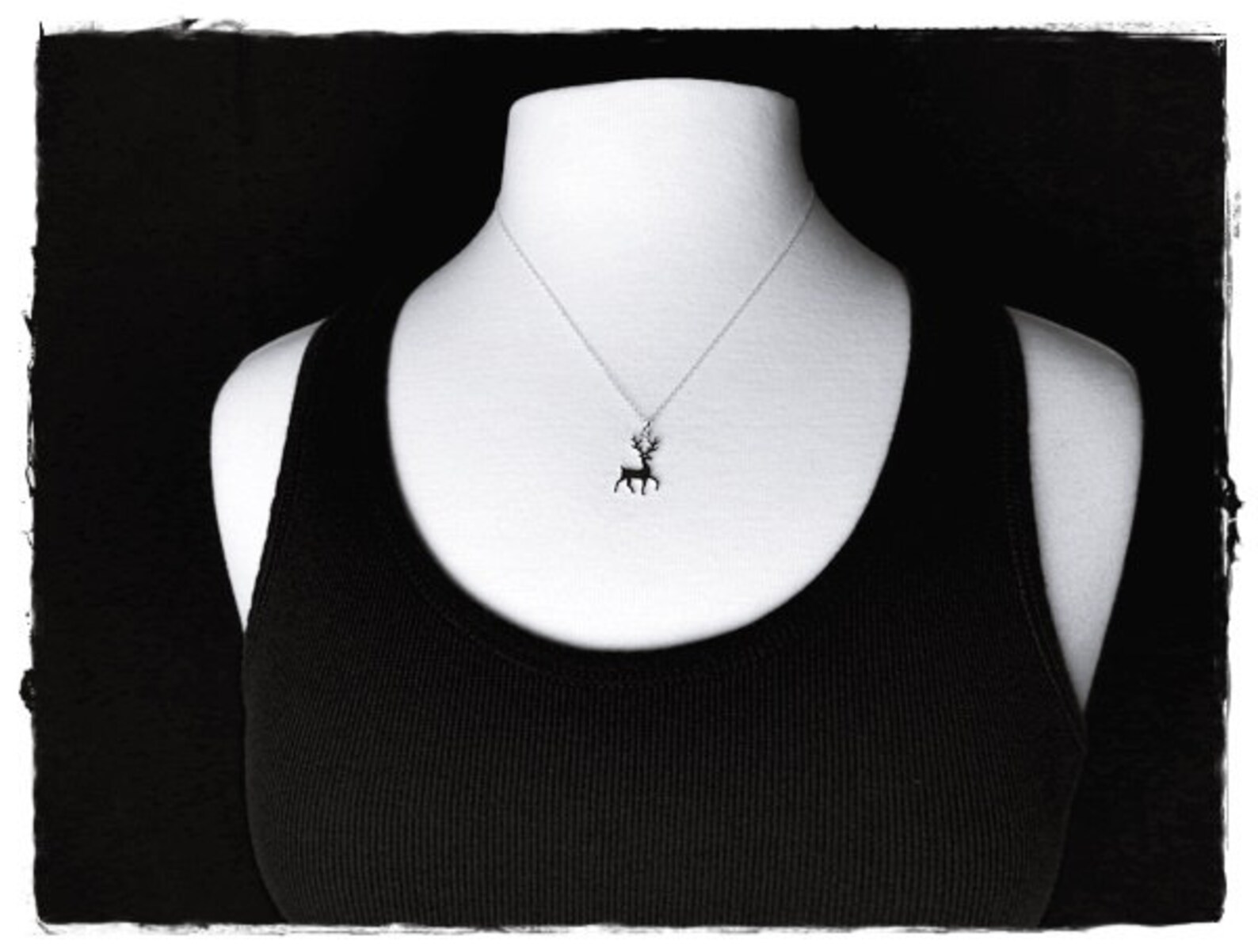 Tiny Silver Stag Necklace Sterling Silver Stag Charm on a - Etsy