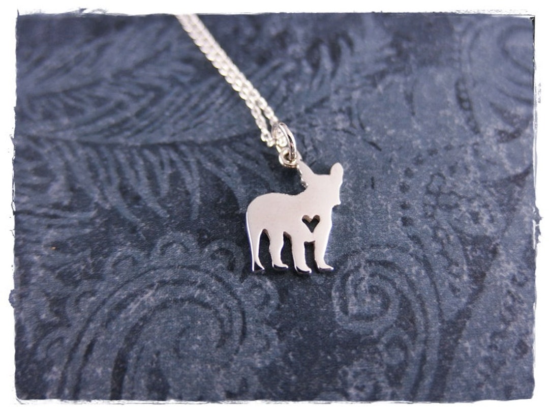 Silver Frenchie Love Necklace - Sterling Silver Frenchie Love Charm on ...