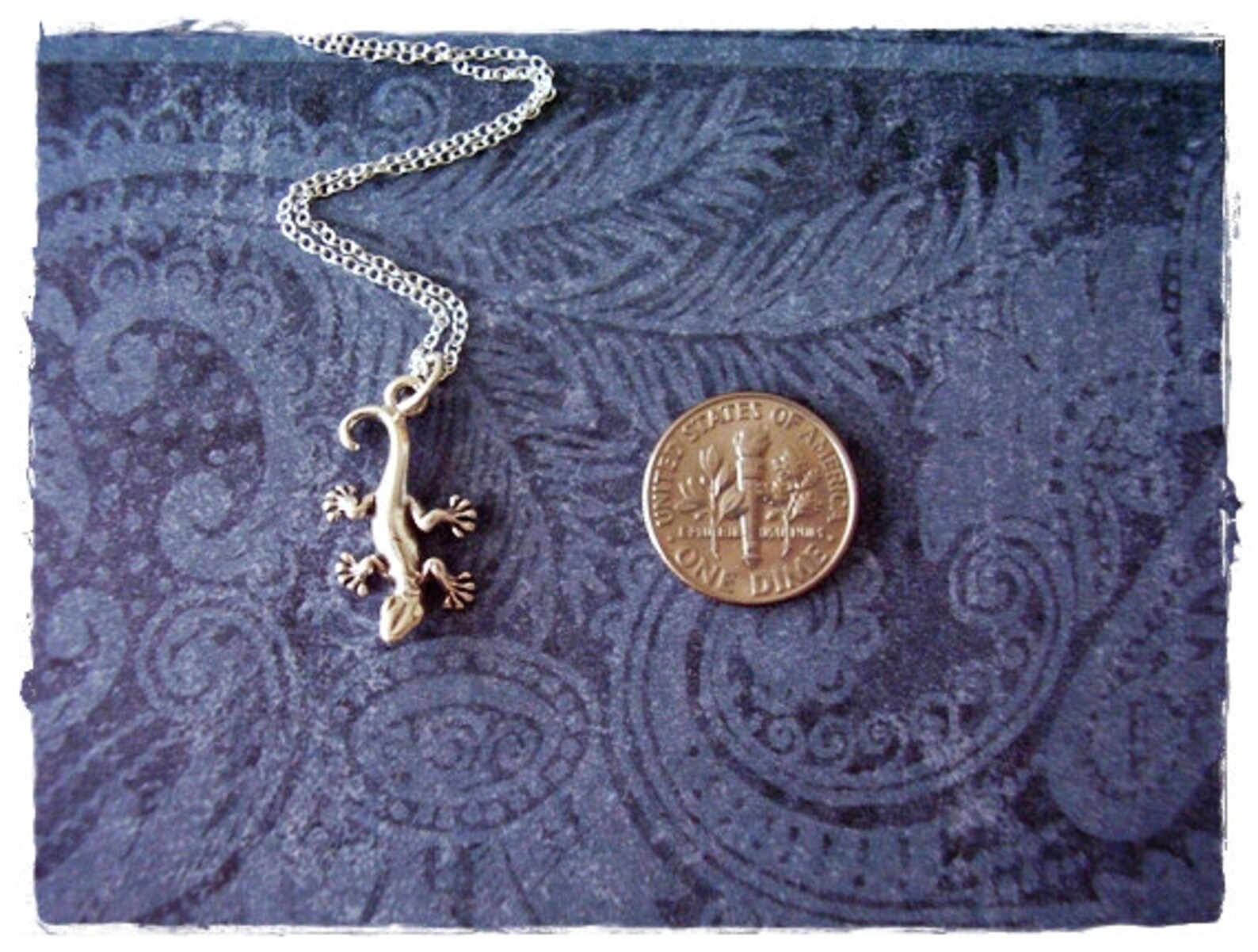 Silver Gecko Necklace - Sterling Silver Gecko Charm on a Delicate ...