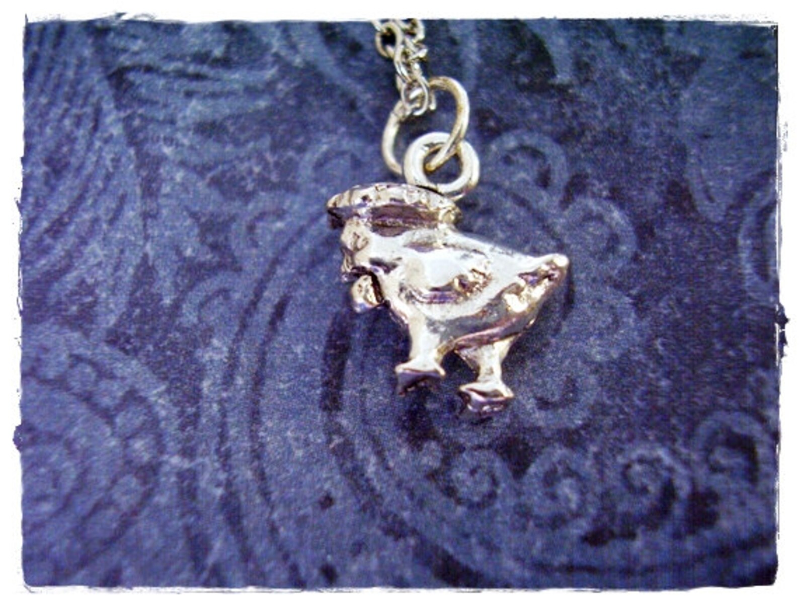 Silver Baby Chick Necklace Silver Pewter Baby Chick Charm on | Etsy