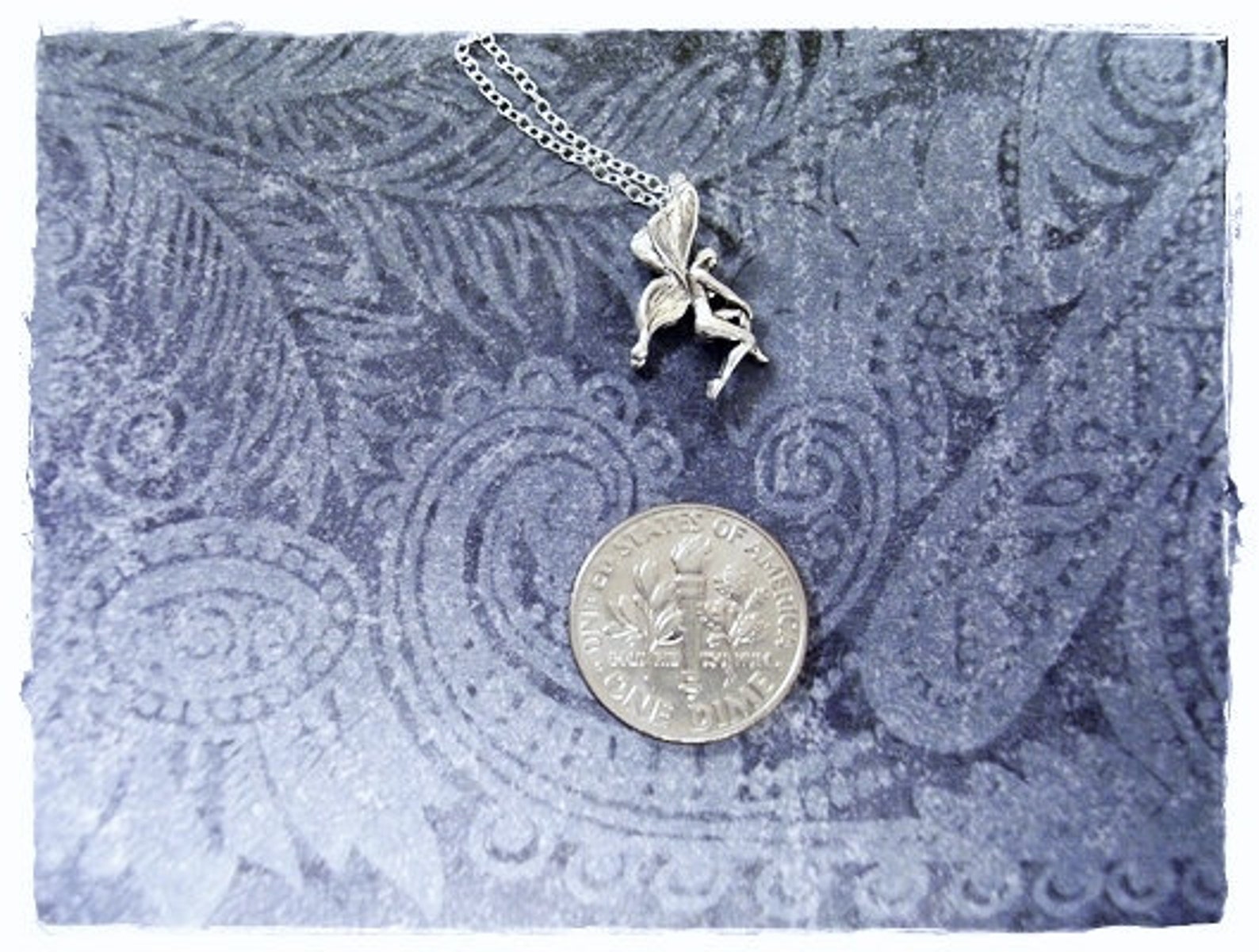 Silver Fairy Necklace Sterling Silver Fairy Charm on a | Etsy