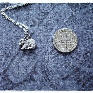 Silver Rabbit Necklace - Sterling Silver Rabbit Charm on a Delicate ...