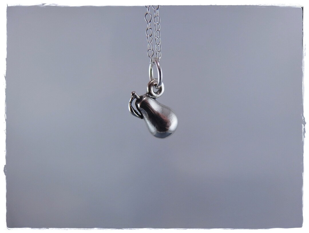 Tiny Silver Pear Necklace - Sterling Silver Pear Charm on a Delicate ...