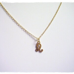 Gold Leo Zodiac Sign Necklace Antique Gold Pewter Leo Charm on a ...