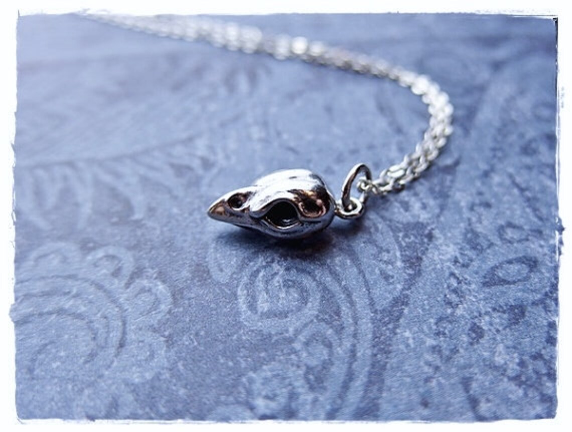 Silver Sparrow Skull Necklace Sterling Silver Sparrow Skull - Etsy