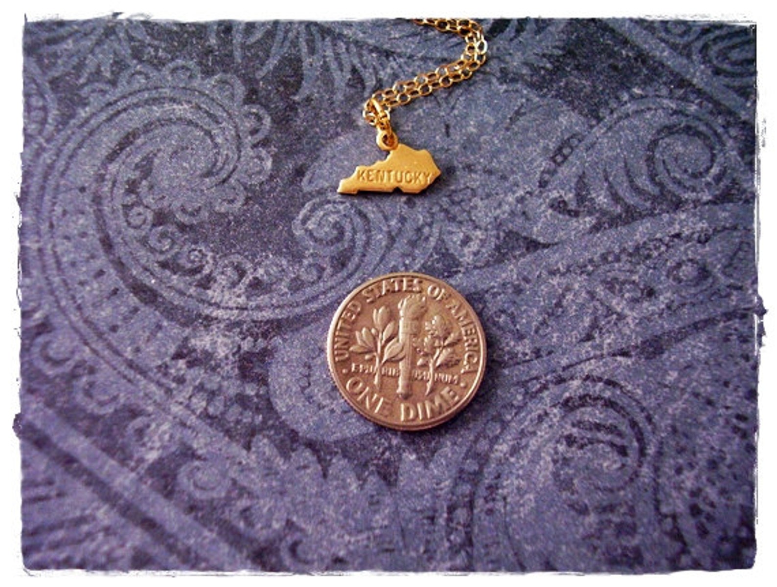 Tiny Gold Kentucky State Necklace Raw Brass Kentucky Charm - Etsy