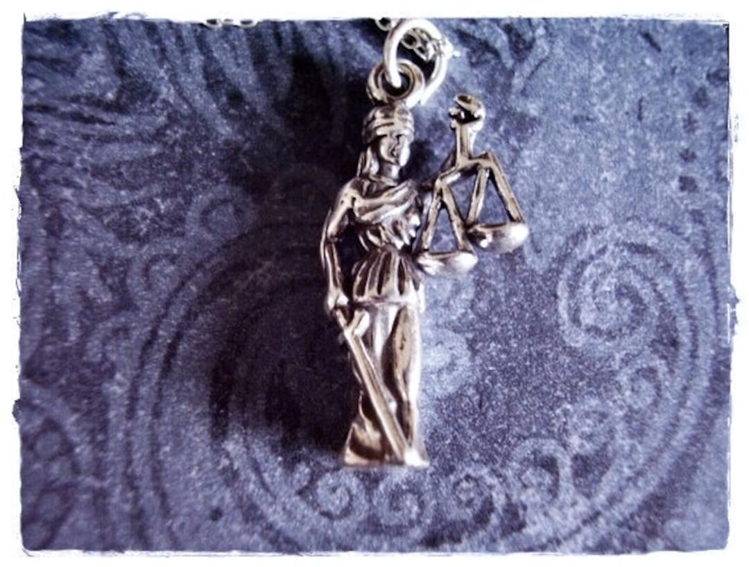Silver Justice Necklace - Sterling Silver Justice Charm on a Delicate ...