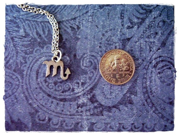 Silver Scorpio Zodiac Sign Necklace Antique Pewter Scorpio | Etsy