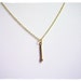 Gold Matchstick Necklace - Antique Gold Pewter Matchstick Charm on a ...